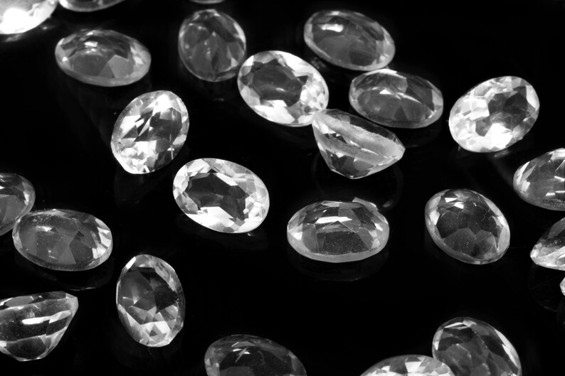 Oval gemstonequartz gemstonecrystal quartzfaceted quartz | Etsy