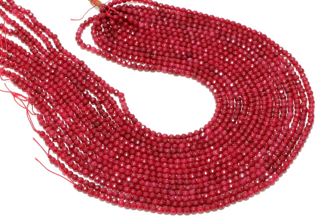 Red Jade Beads,red Beads,faceted Beads,gemstone Beads,shiny Beads ...