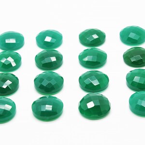 Round Faceted Cabochon,green Onyx Gemstone,faceted Loose Stone,loose ...