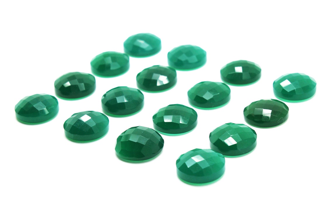 Semiprecious Onyx Cabochon,green Onyx Stone,round Custom Size Onyx ...