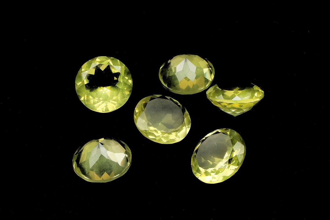 Diamond Cut Lemon Quartz,calibrated Gemstone,round Quartz,faceted Lemon ...