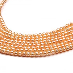 Peach Pearls,freshwater Pearls,natural Pearl Beads,genuine Pearls,peach ...
