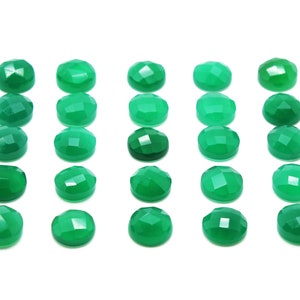 Round Faceted Cabochon,green Onyx Gemstone,faceted Loose Stone,loose ...