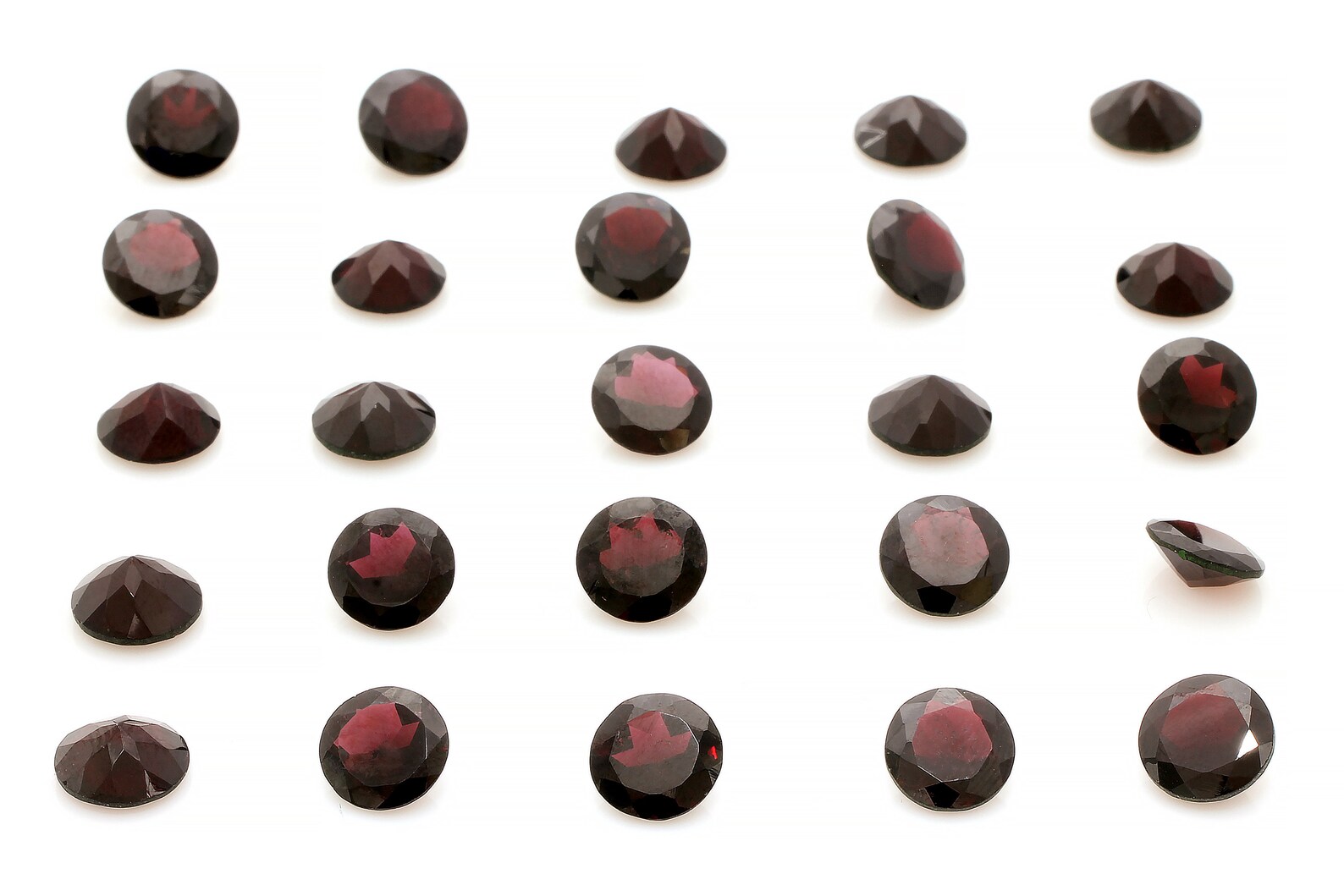 Round Cut Garnet Gemstonediamond Cut Garnetfaceted - Etsy