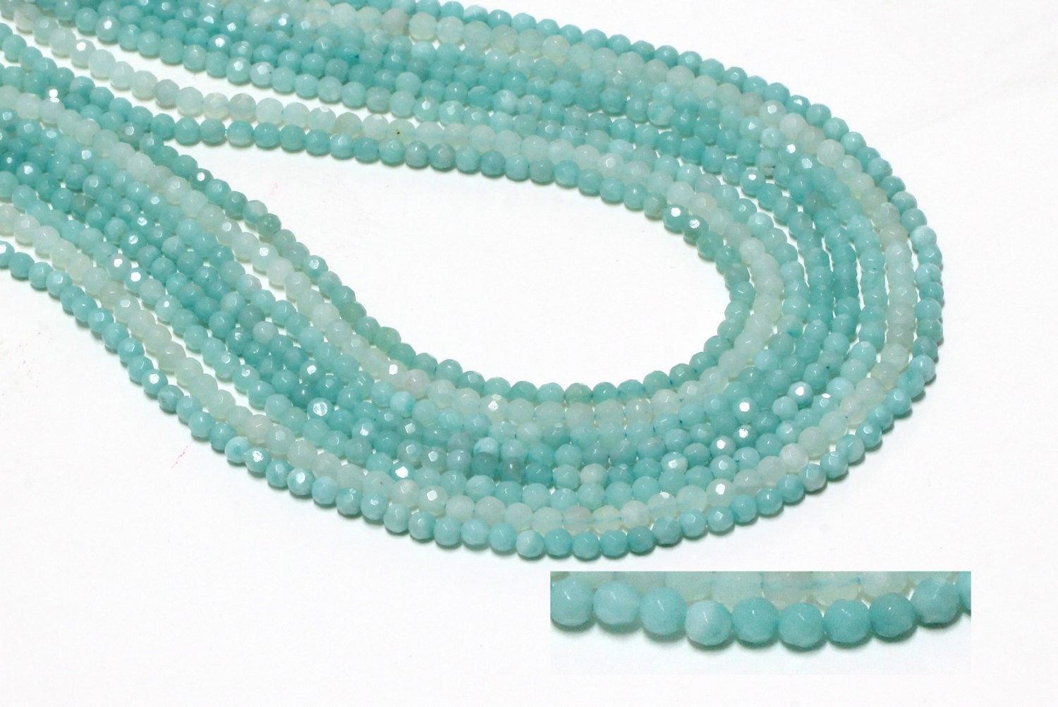 Amazonite Stone Beads,amazonite Gemstone,faceted Round Beads,gemstone ...