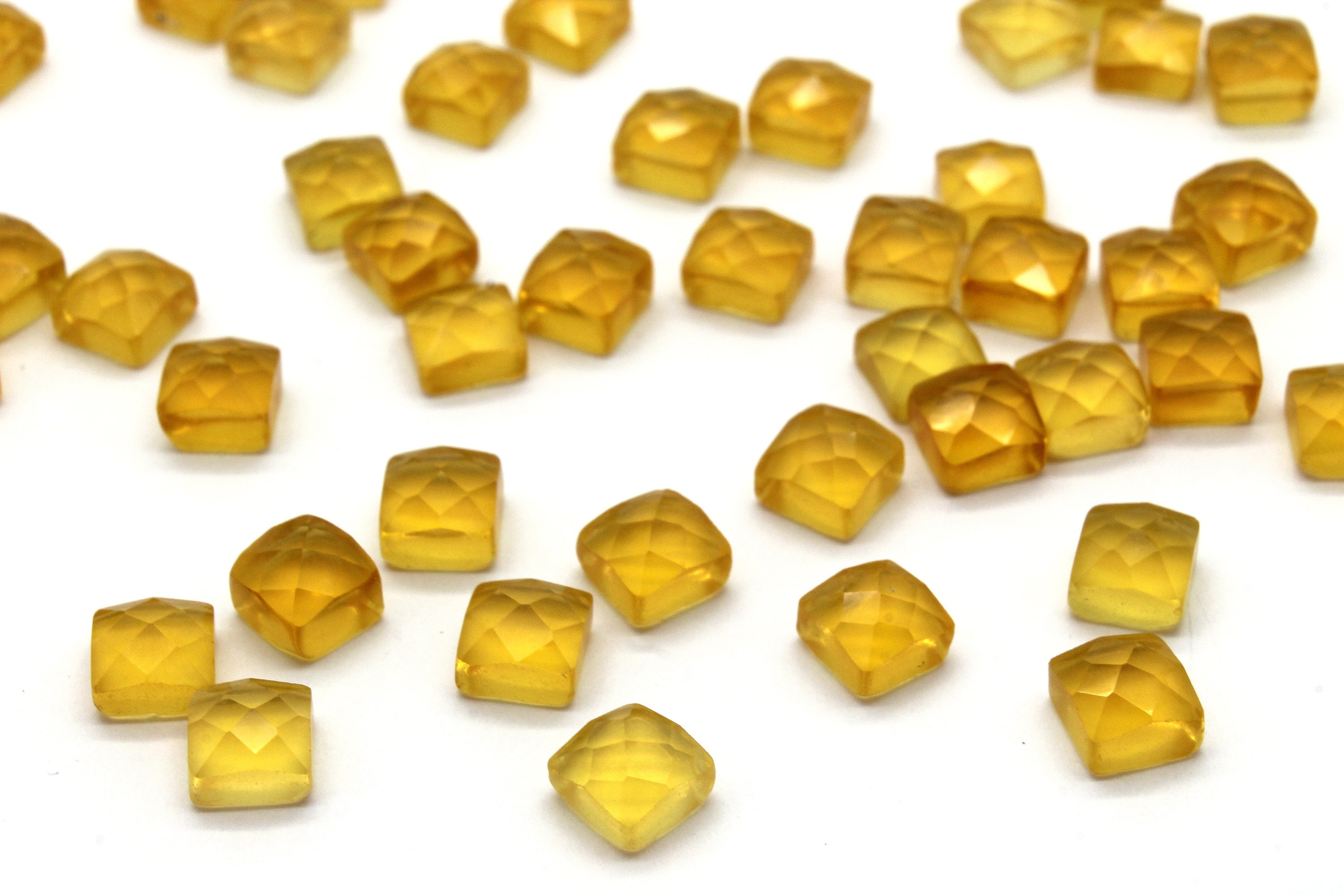 Square Citrine Faceted Cabochons,square Cabochons,square Gemstones ...