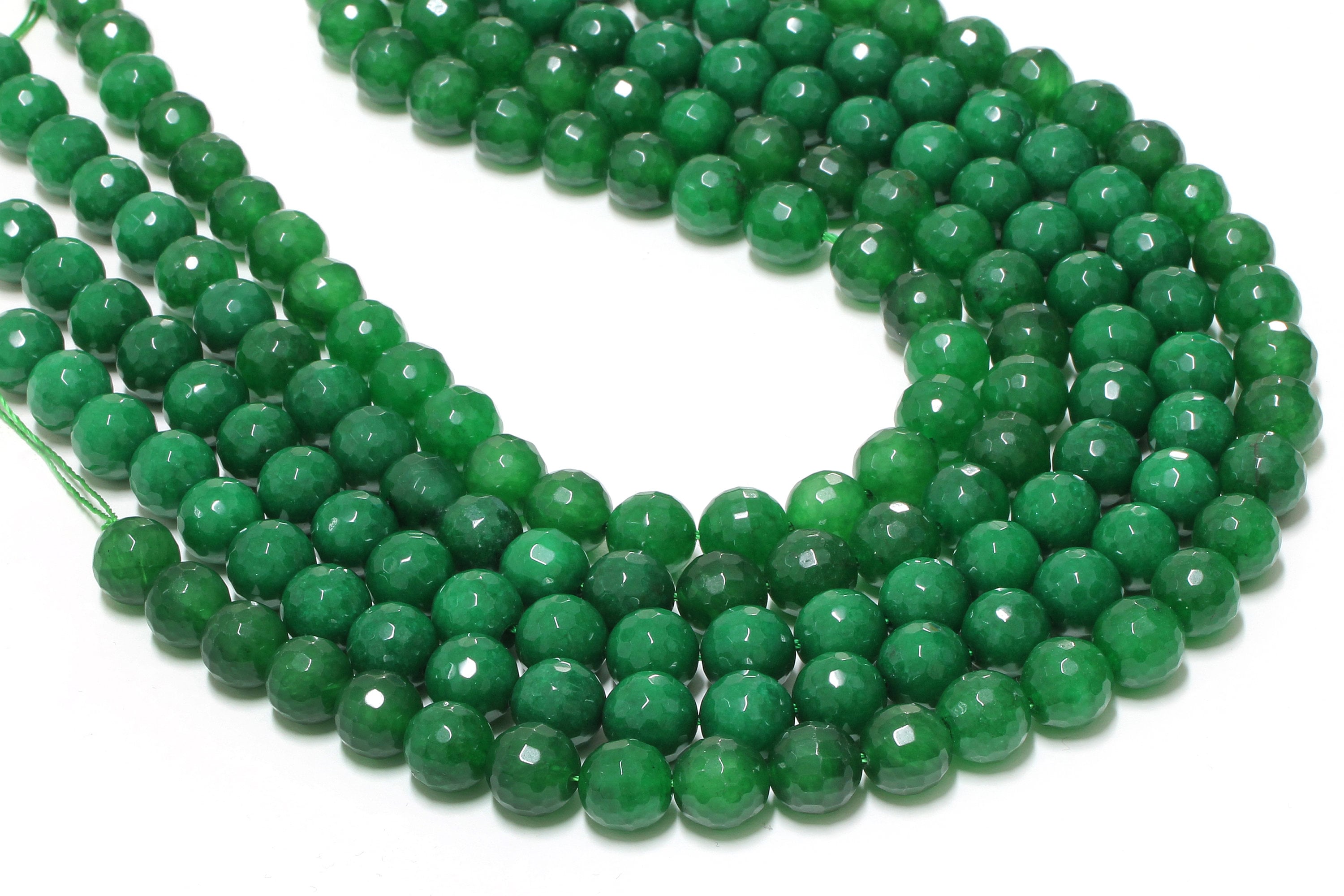 CLEARANCE SALE Faceted round jade beadsgreen jadeemerald | Etsy