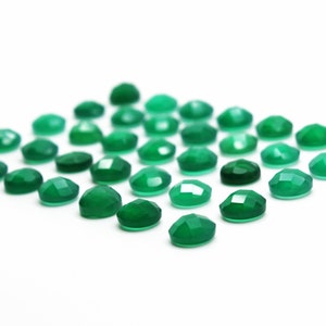 Round Faceted Cabochon,green Onyx Gemstone,faceted Loose Stone,loose ...