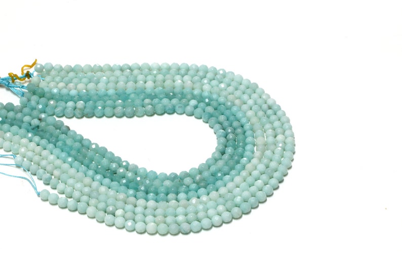 Amazonite Stone Beads,amazonite Gemstone,faceted Round Beads,gemstone ...