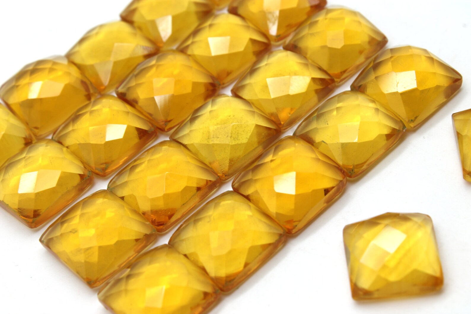 12x12mm Square Citrine,citrine Cabochon,faceted Citrine,faceted ...