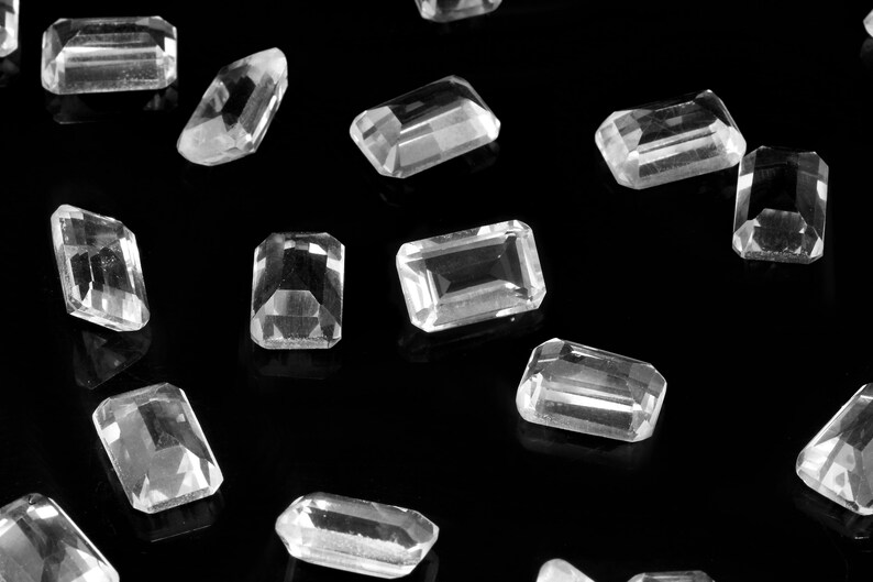 Radiant Cut Gemstonequartz Rectangle Gemstonessemiprecious - Etsy