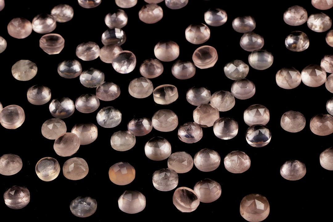 Tine Quartz Gems,rose Quartz Cabochon,faceted Cabochon,rose Cut ...