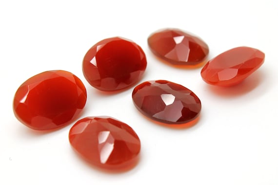 GCF-1298 Red Onyx Faceted Gemstone 13x18mm Oval - Etsy