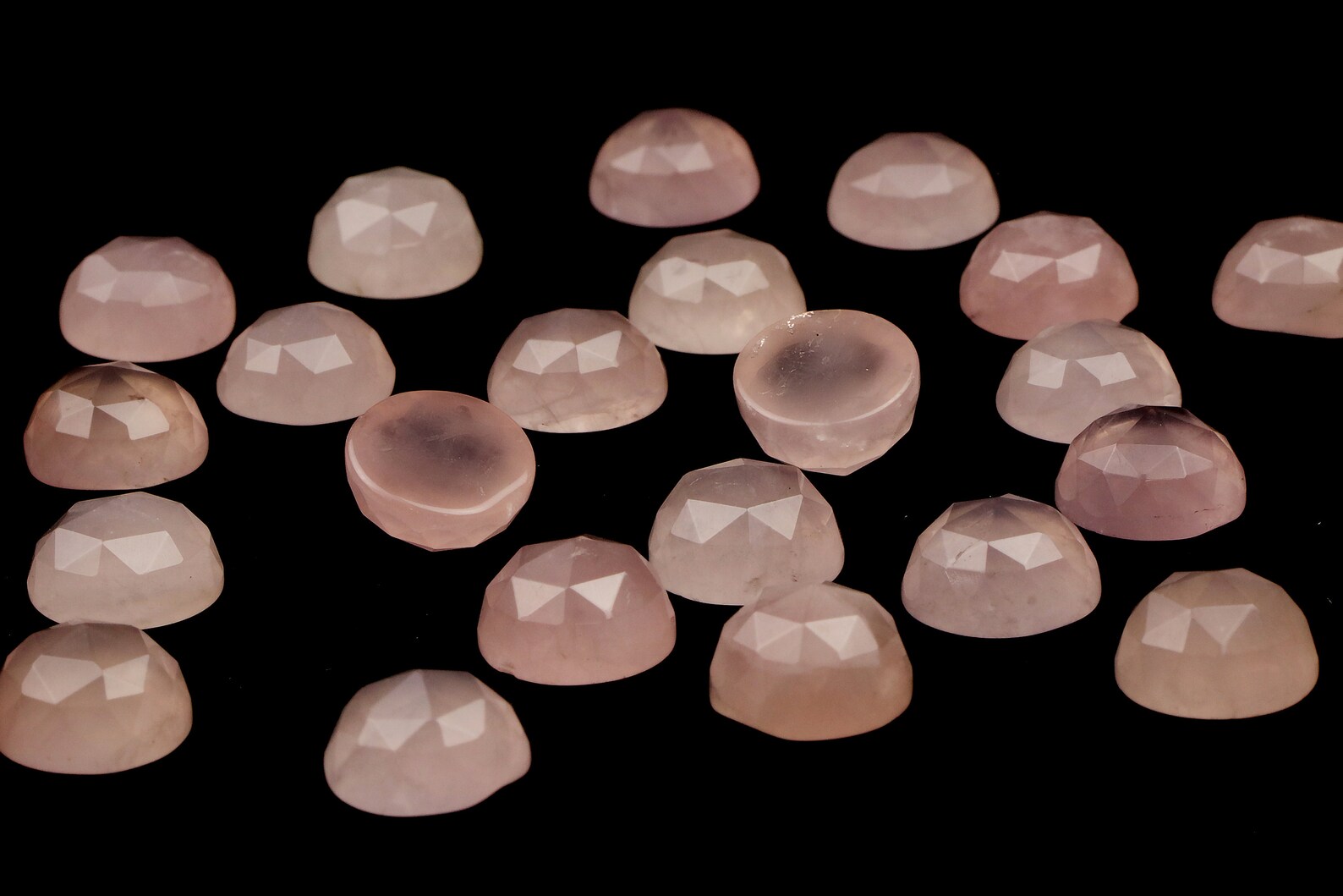 Tine Quartz Gems,rose Quartz Cabochon,faceted Cabochon,rose Cut ...