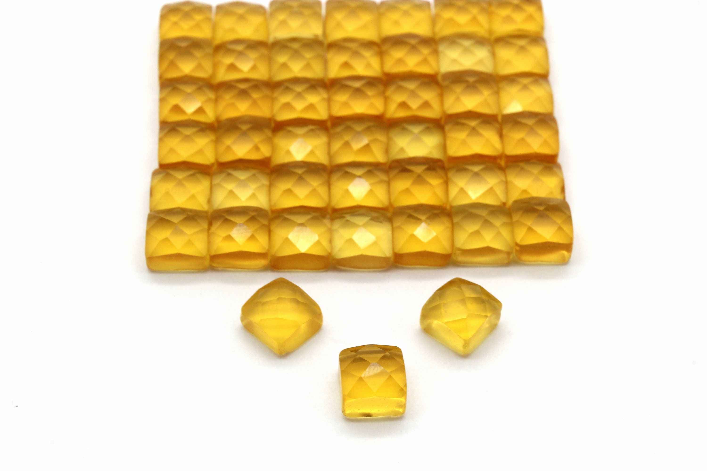 Square Citrine Faceted Cabochons,square Cabochons,square Gemstones ...
