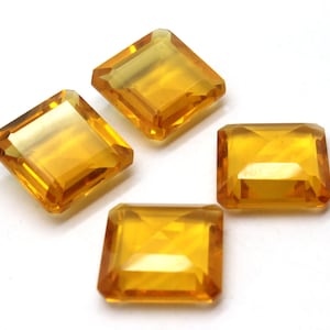 Square Cut Citrine,citrine Gemstone,yellow Stones,quartz Gemstones ...