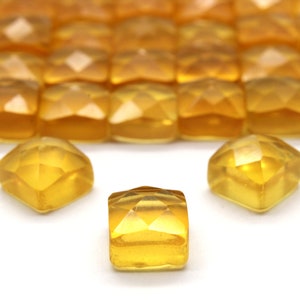 Square Citrine Faceted Cabochons,square Cabochons,square Gemstones ...