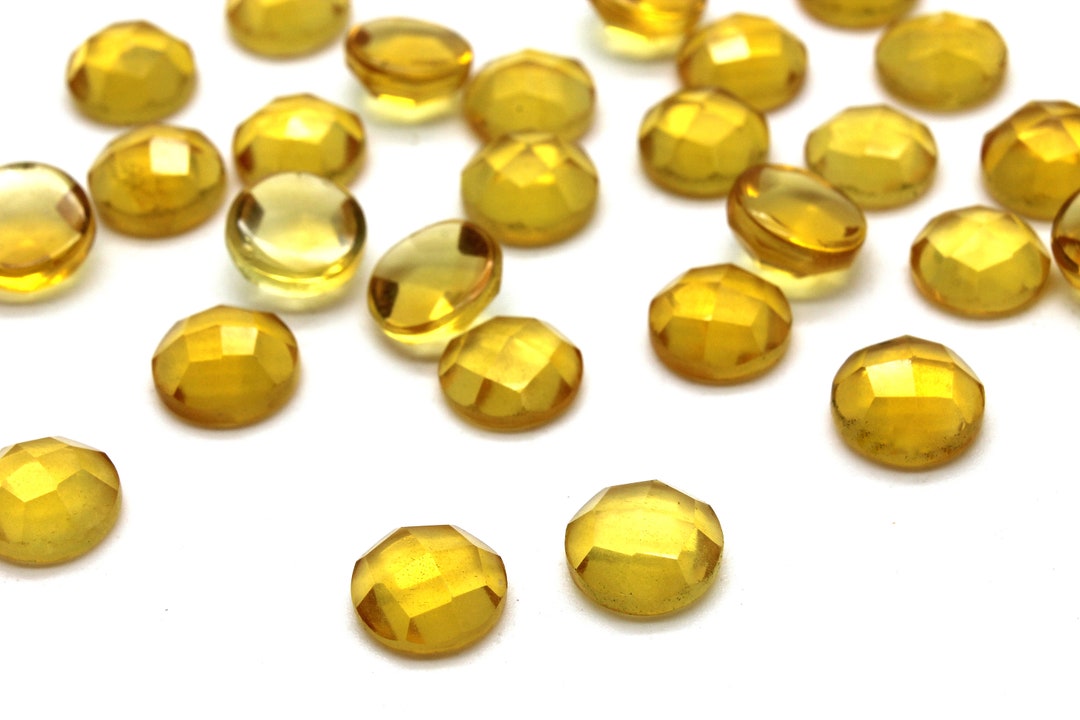 Citrine Cabochon,round Cabochon,round Citrine,8mm Citrine,gemstone ...
