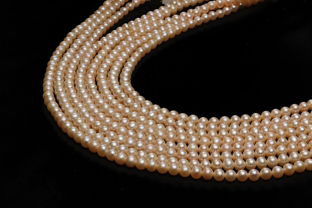 Peach Pearls,freshwater Pearls,natural Pearl Beads,genuine Pearls,peach ...