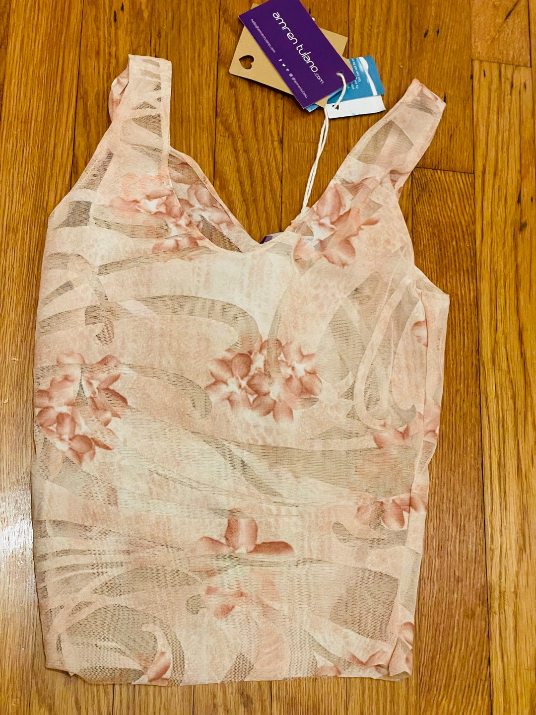 Pink Sheer Crop Tank XS - Etsy