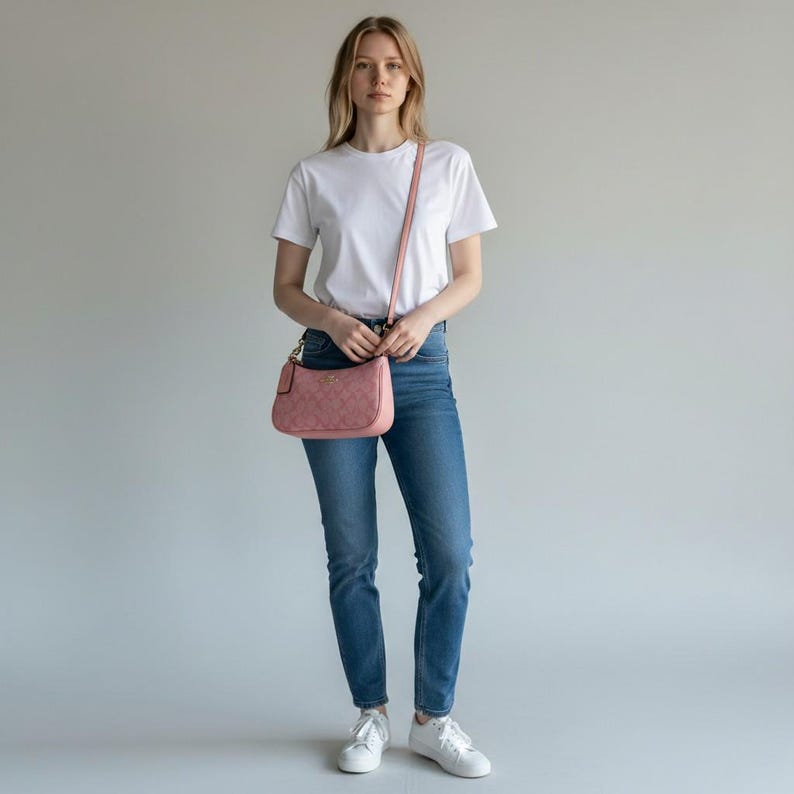 Pink Canvas Shoulder Bag | Mini Chain Strap Purse for Women - Etsy