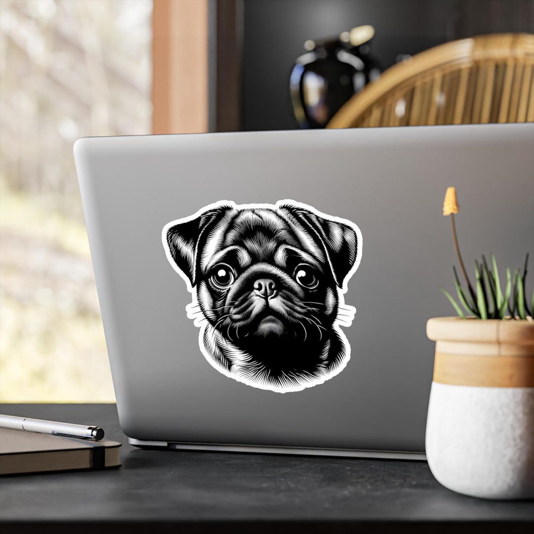 Vinyl Decals, Pug Life, Cute Adorable Pug Dog Stickers, Laptop Decals ...