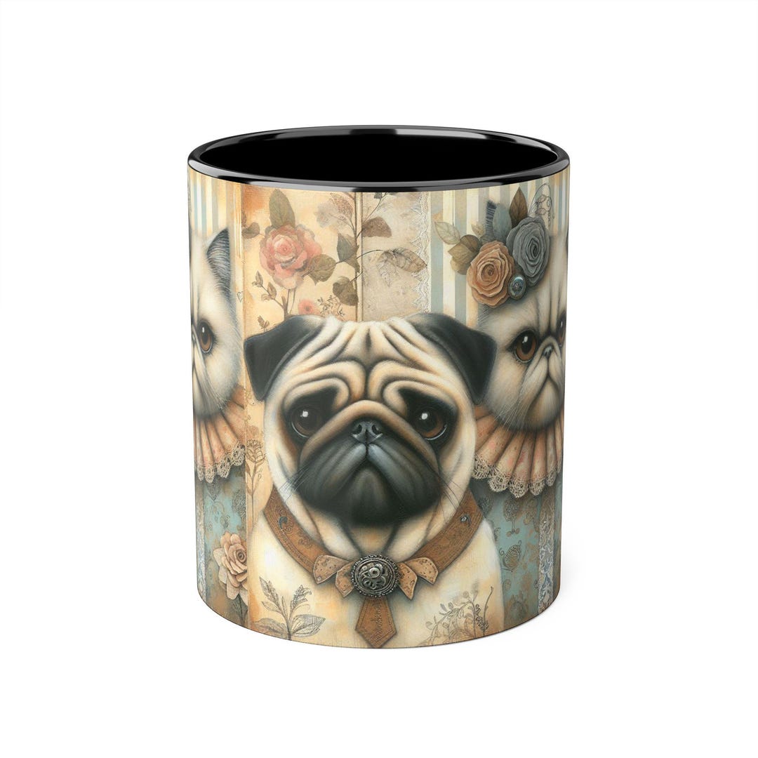 Doug the Pug and Penny the Persian, Animal Lover Coffee Mug, Dog and ...