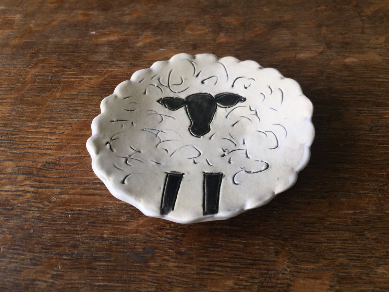 SPOON REST Regular Size Woolly SHEEP Stoneware Clay Handmade | Etsy