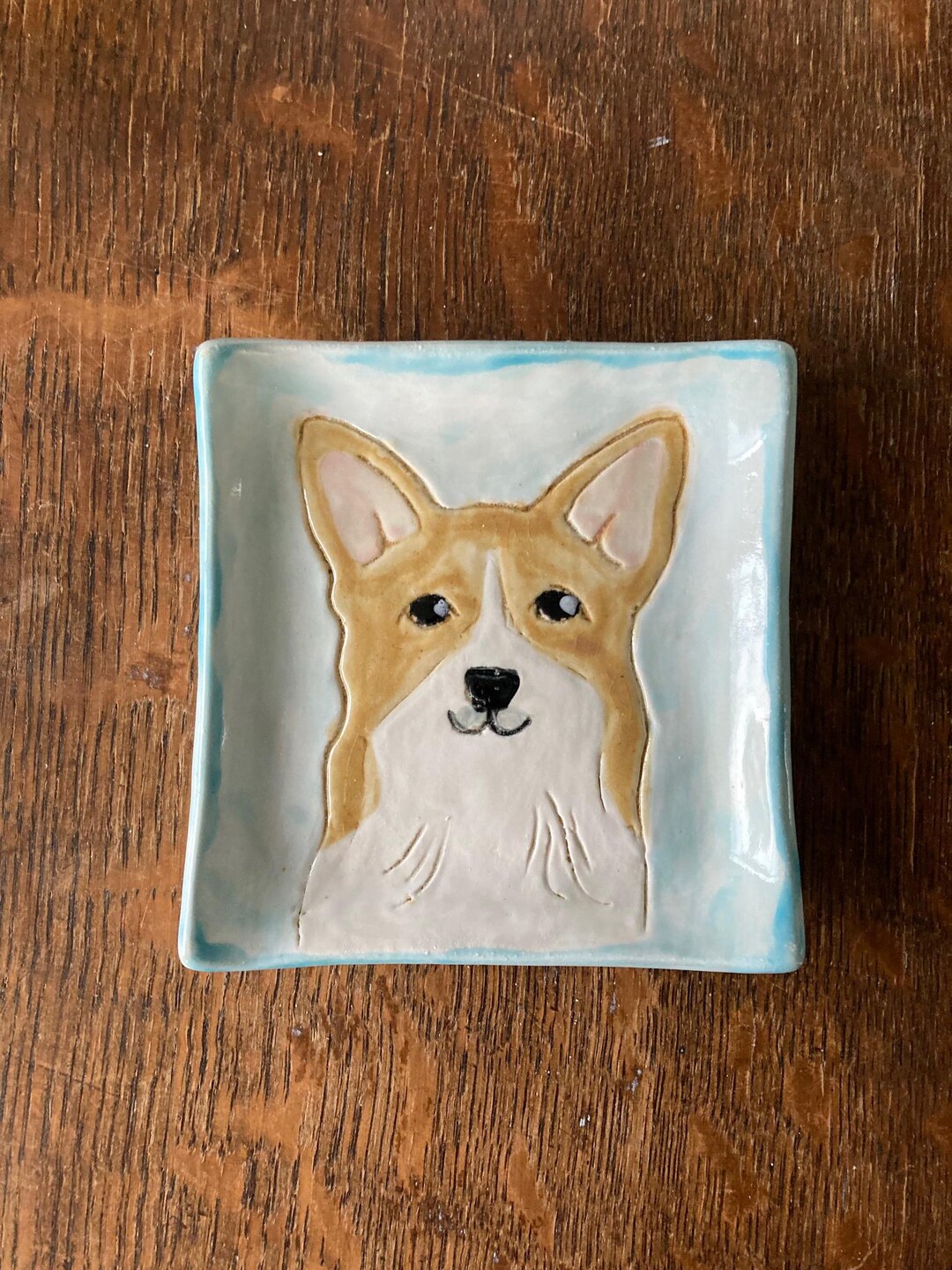 SPOON REST CORGI Face Stoneware Handmade - Etsy