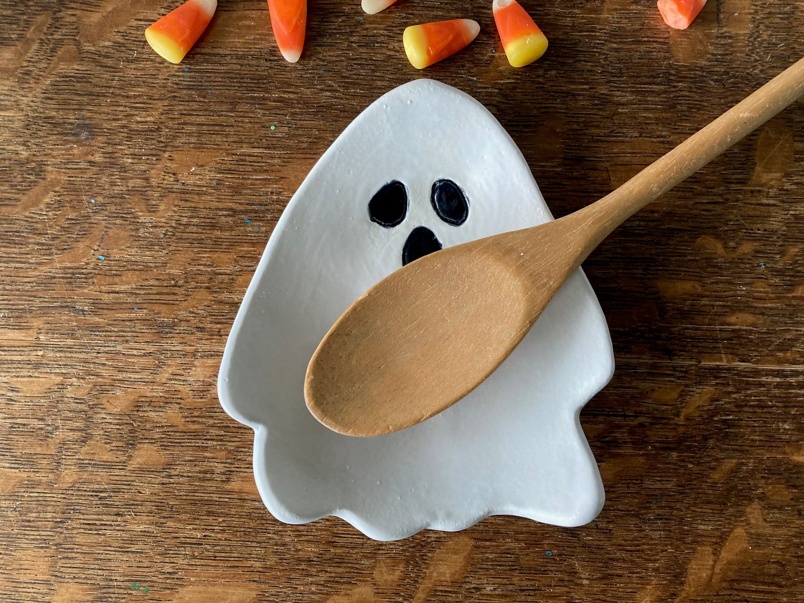 SPOON REST HALLOWEEN Ghost Handmade Stoneware - Etsy