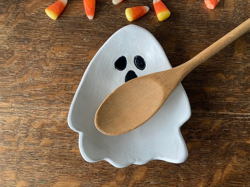 SPOON REST HALLOWEEN Ghost Handmade Stoneware - Etsy