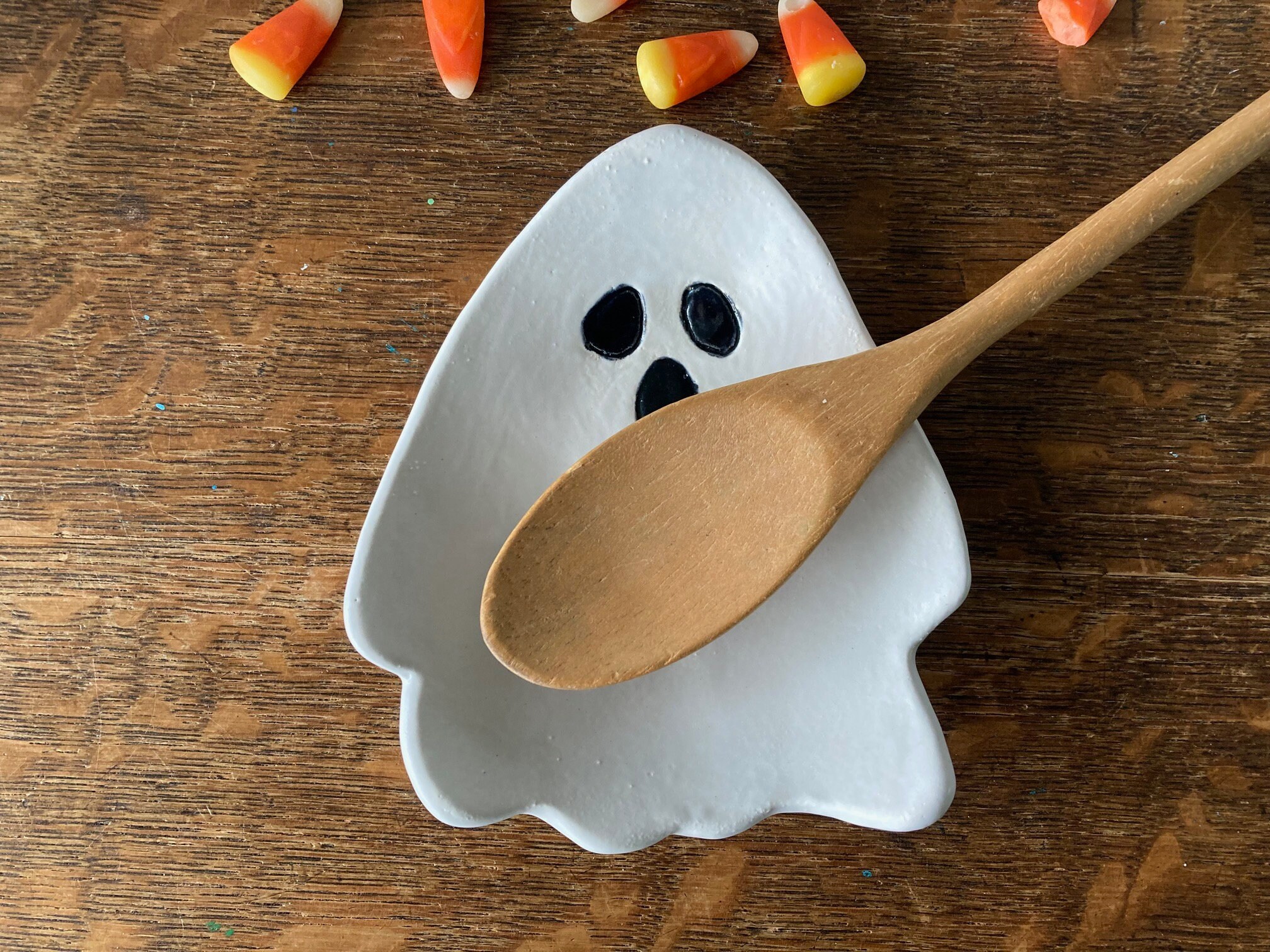 SPOON REST HALLOWEEN Ghost Handmade Stoneware - Etsy