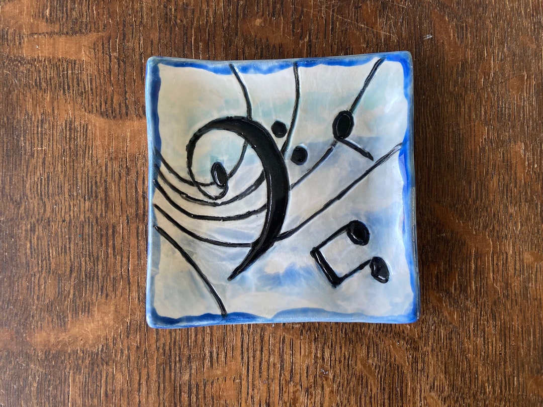 SPOON REST Bass Clef Blues Hand Made Stoneware - Etsy