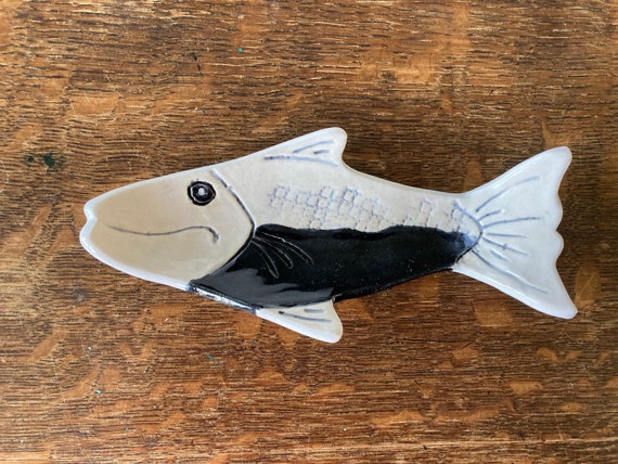 SPOON REST CERAMIC Fish Black Stoneware Handmade - Etsy