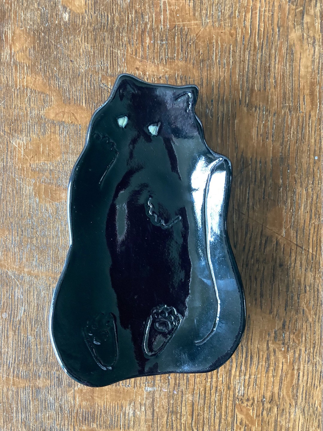 SPOON REST BLACK Cat Body Stoneware Hand Made - Etsy