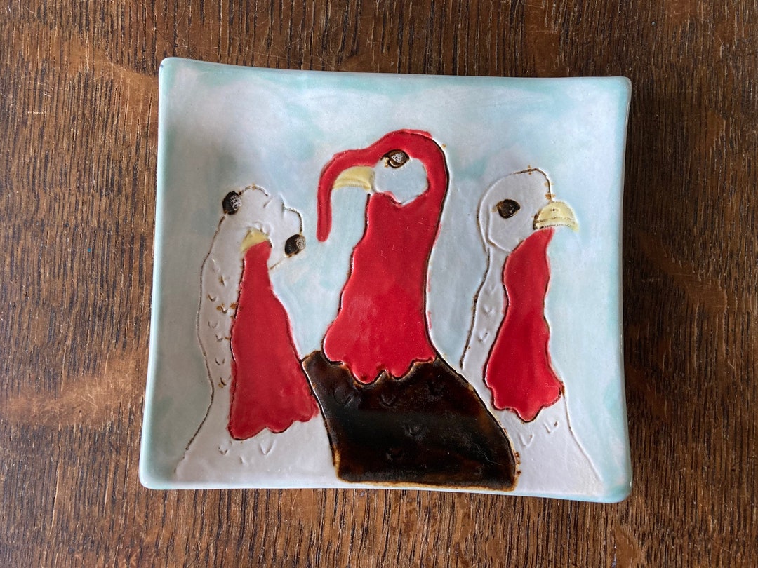SPOON REST the Three Gobblers Handmade Stoneware - Etsy