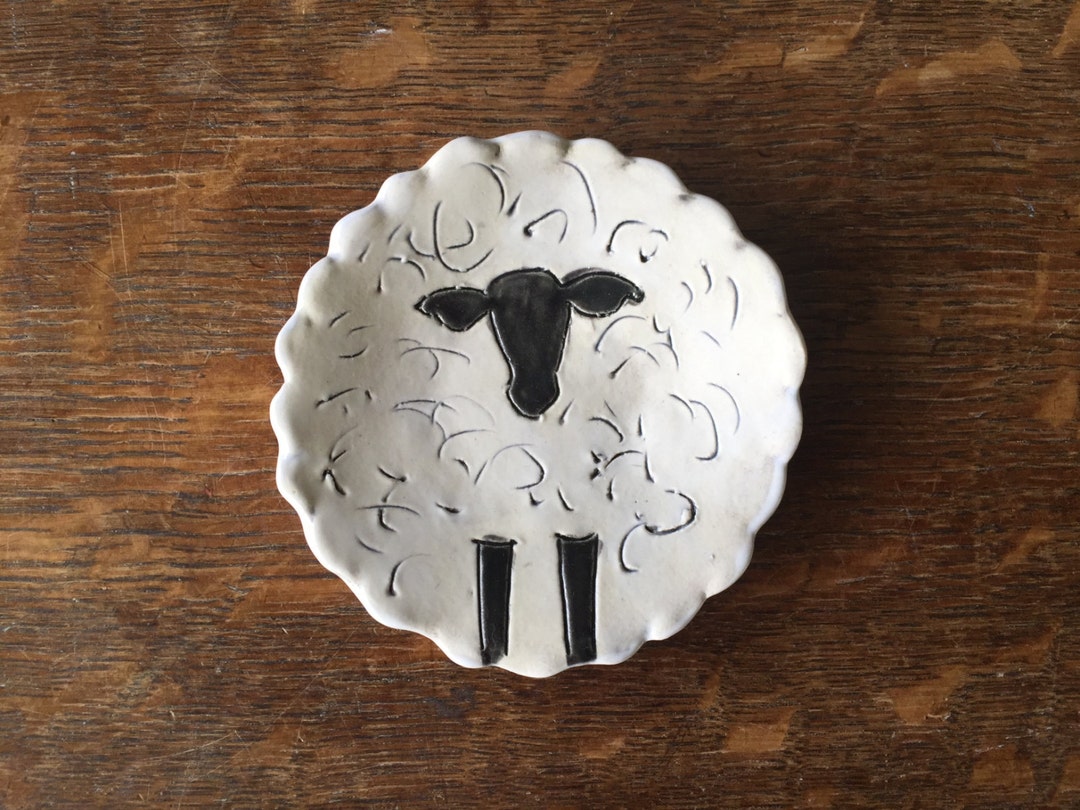 SPOON REST Regular Size Woolly SHEEP Stoneware Clay Handmade - Etsy