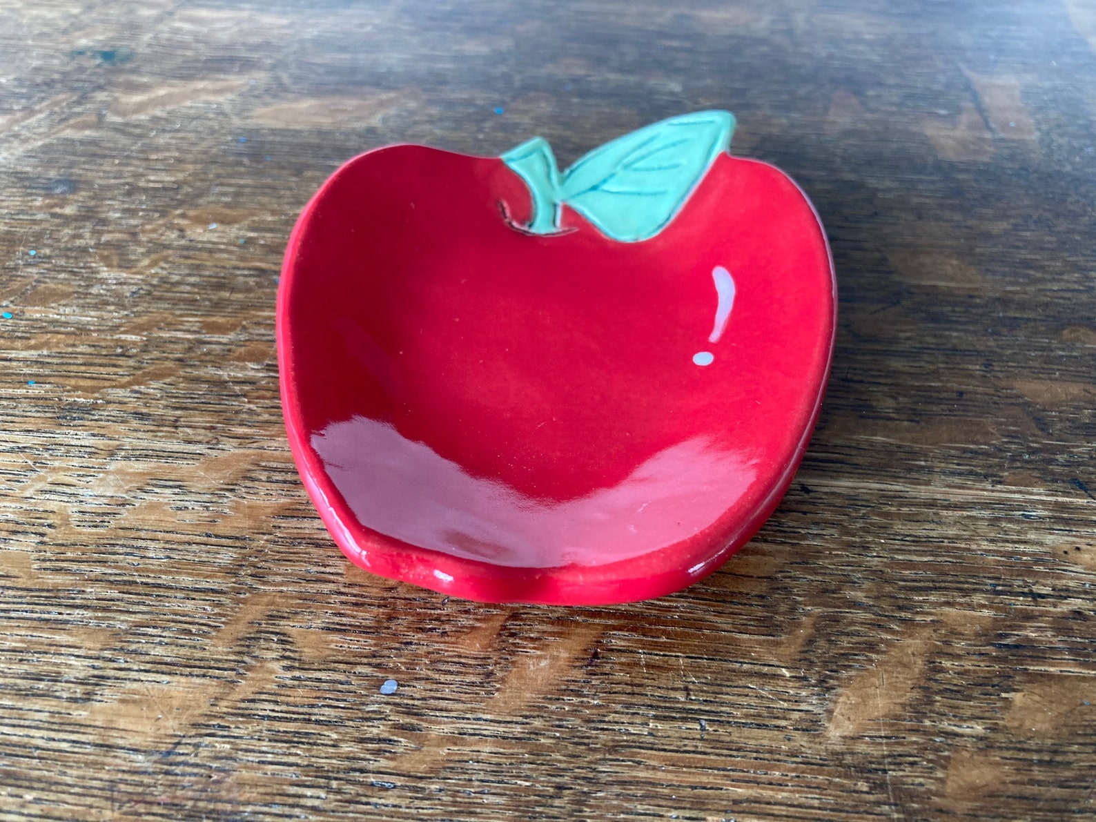 SPOON REST CERAMIC Red Juicy Apple Stoneware Clay Handmade | Etsy