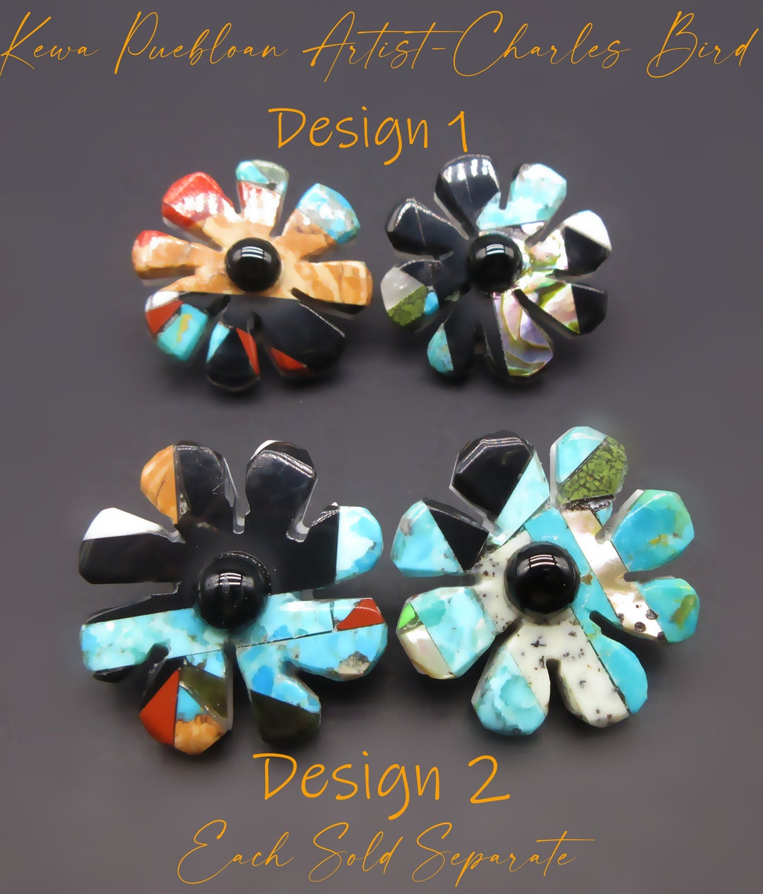 Kewa Puebloan Artist-charles BIRD jolene's Sonmulti Color Stone/shell ...