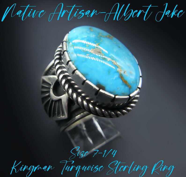Native American Artisan Albert Jake-natural High Grade Blue Kingman ...