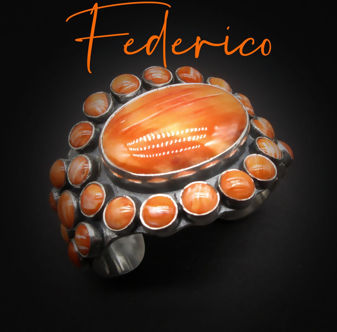 FEDERICO Jimenez-gorgeous-vivid Color-orange Spiny Oyster Shell Cluster ...