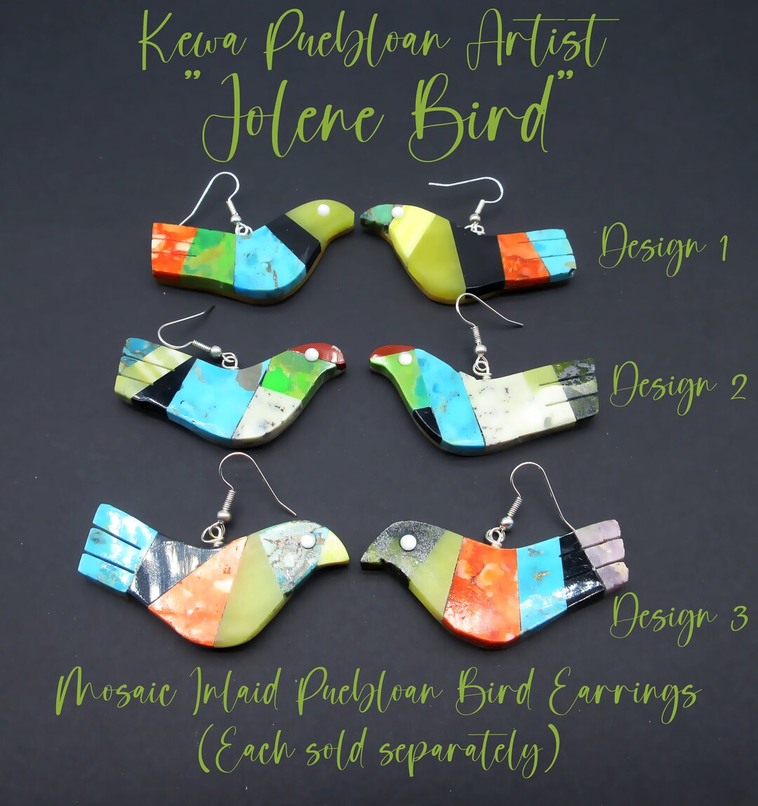 Award Winning Kewa Pueblo Artisan-jolene Bird-hand Cut/mosaic Inlaid ...