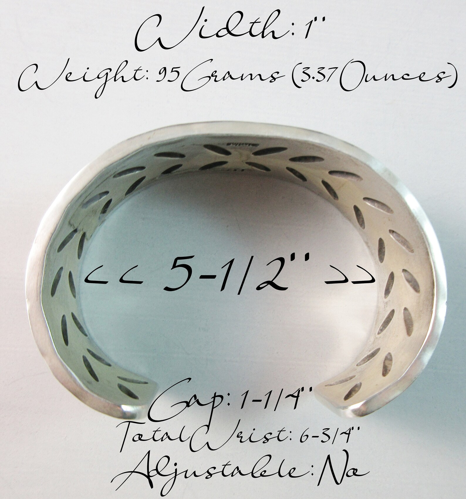 Navajo HERMAN Smith-heavy Gauge-precise Repousse 925 Cuff-fits 6-3/4 ...