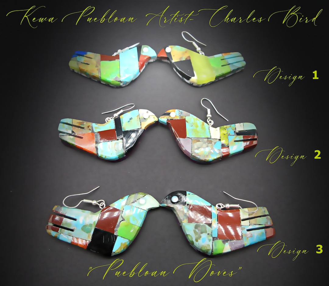 Kewa Pueblo Artisan-charles BIRD (jolene's Son) Hand Cut/mosaic Inlaid ...