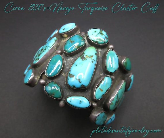 Very Old-Circa 1930's Vintage Navajo-Morenci Turquois… - Gem