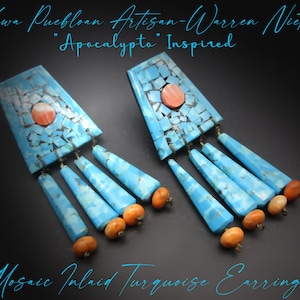 Kewa Puebloan Artist-warren Nieto-turquoise Mosaic Inlay "apocalypto ...