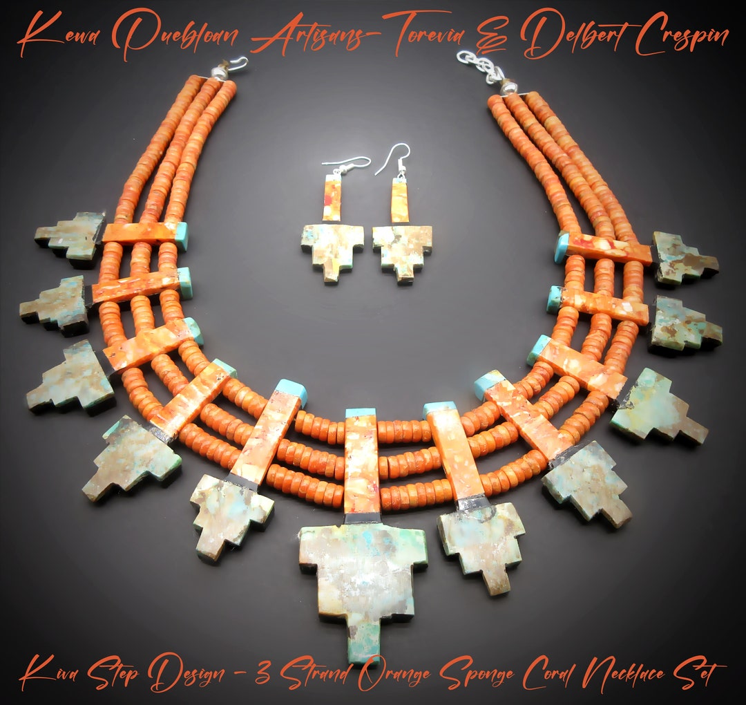 Kewa Puebloan Artists-torevia & Delbert Crespin-11 Panel "kiva Step ...