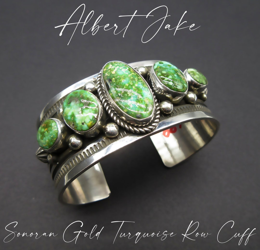 Native American Artisan-albert Jake-green Sonoran Gold Turquoise-925 ...