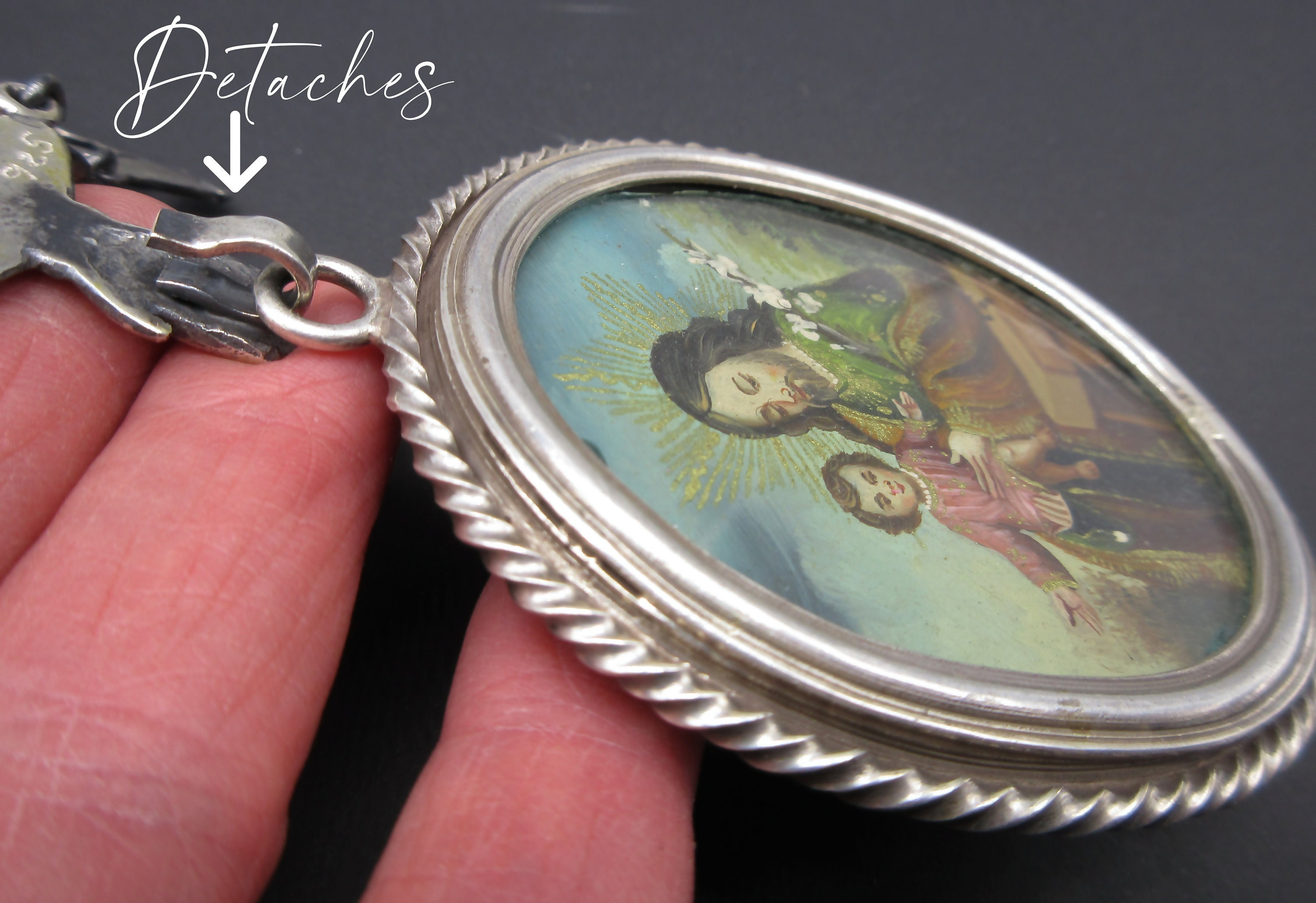Federico Jimenez-versatile Kneeling Angel" 925 Necklace-1920's Hand ...