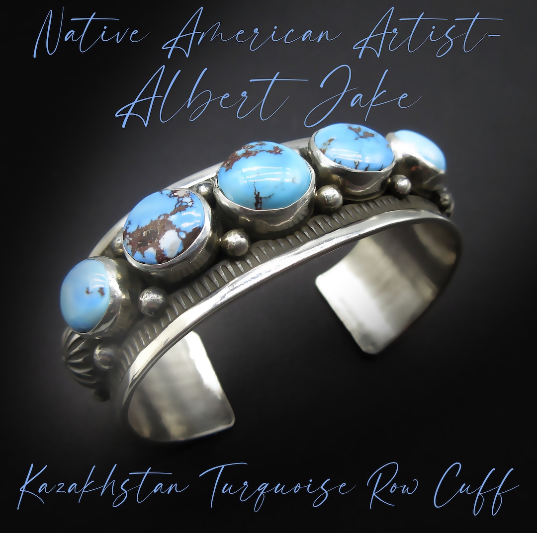 Native American Artisan~albert Jake-golden Hills/kazakhstan Turquoise ...